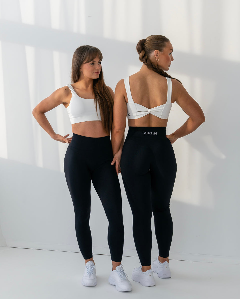 Twisted Back Sports Bra - Snow White | Vikiin Sportswear